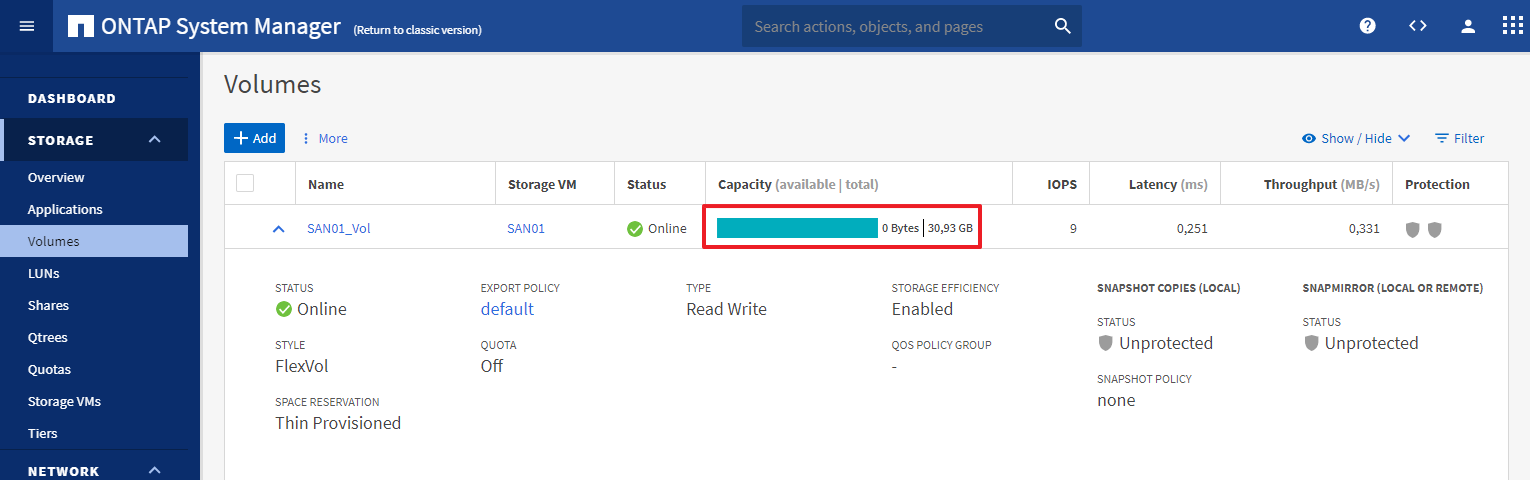 NetApp: Aumentar la capacidad de un datastore en VMware